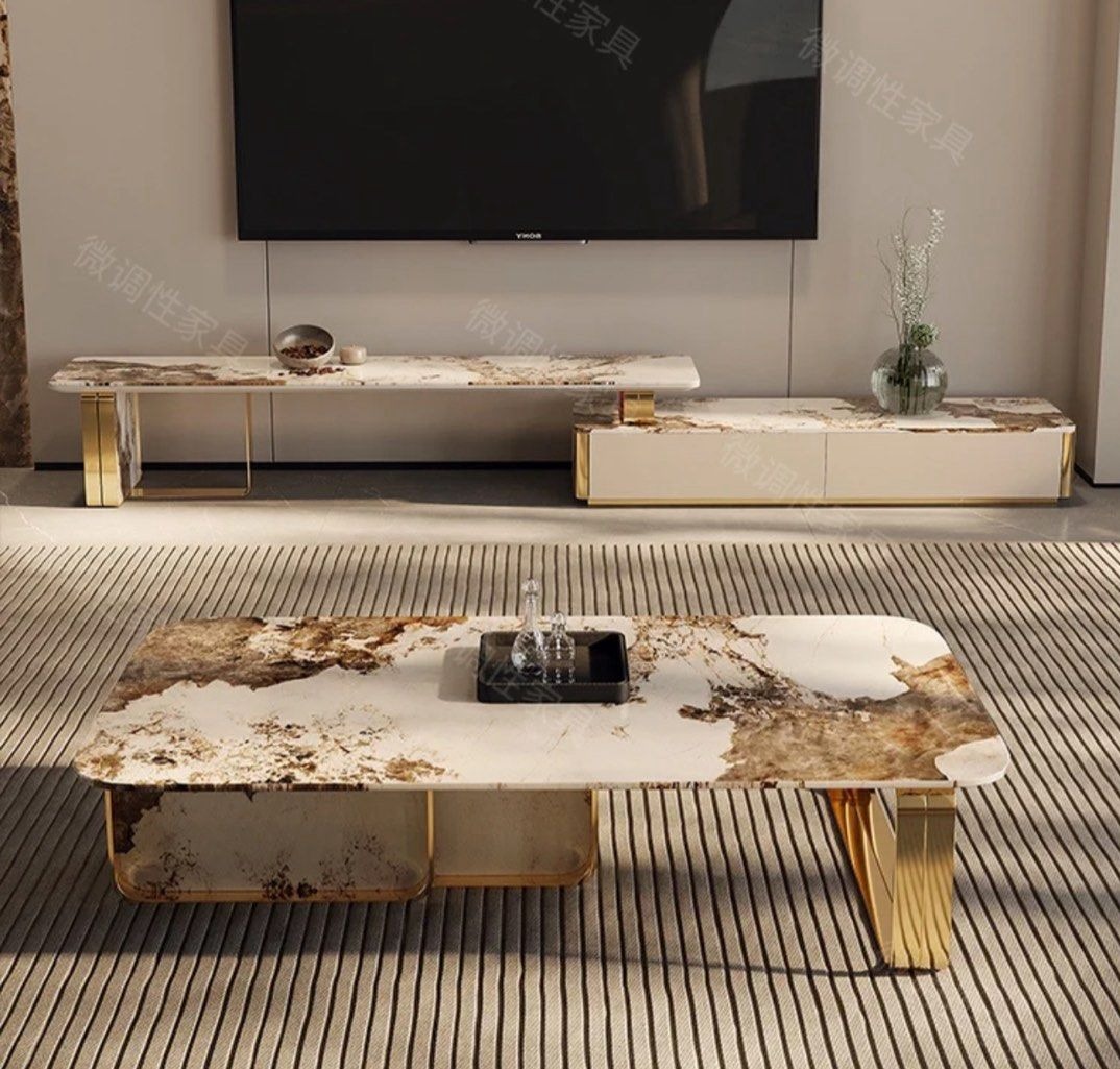 LINDAY Modern Sintered Stone TV Console, Furniture & Home Living ...