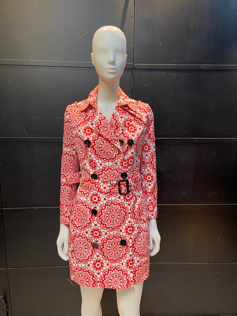 MARIMEKKO DOUBLE BREASTED PATTERN TRENCH COAT WITH BELT, Women's ...