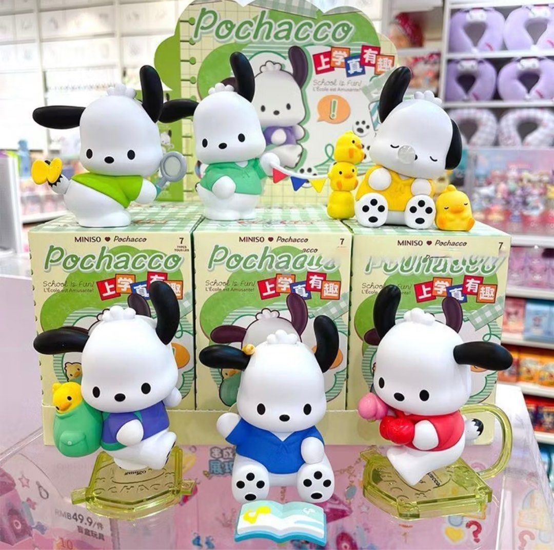 Miniso Sanrio Blind Box Pochacco Back to School Learning is Fun - Hands ...