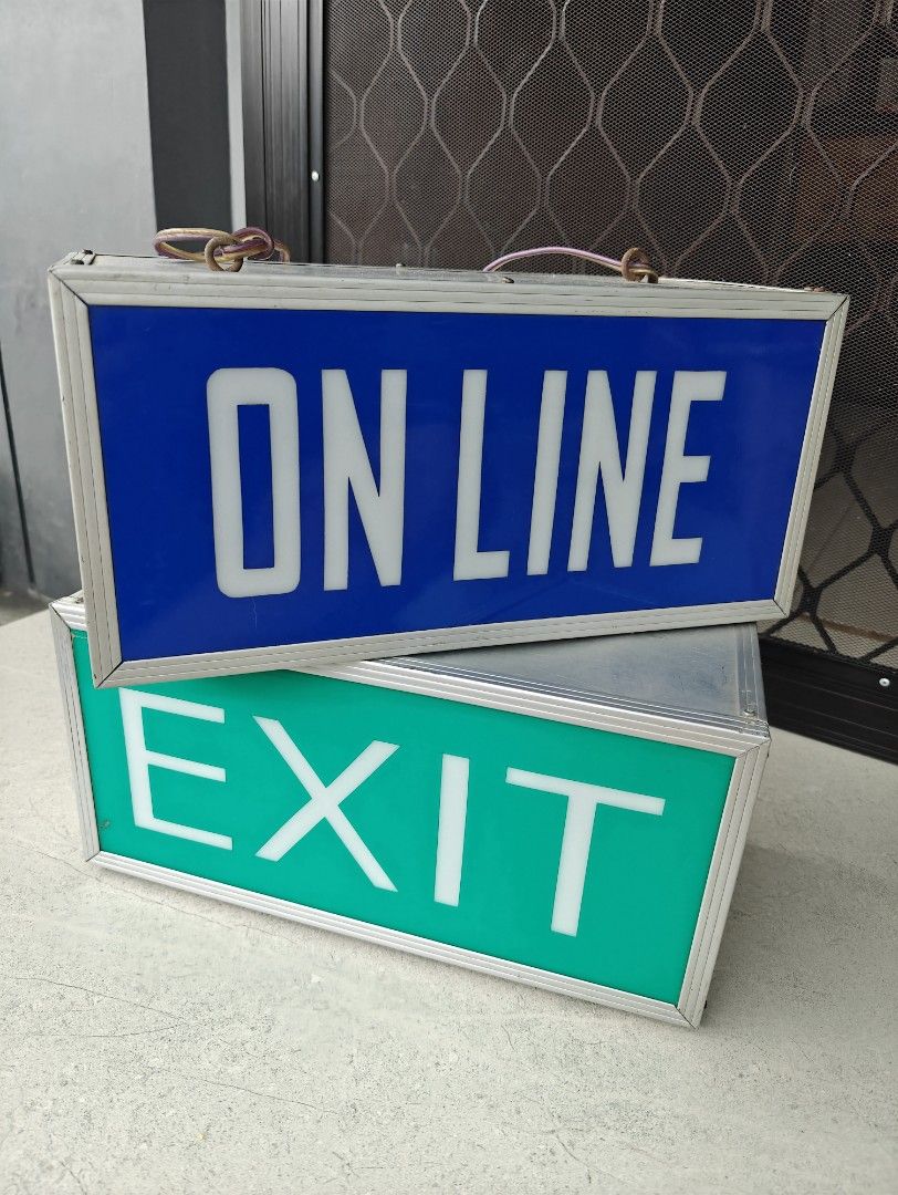 Neon Sign Box Plang Vintage Online Exit Antik Jadul, Antik, Pajangan di ...