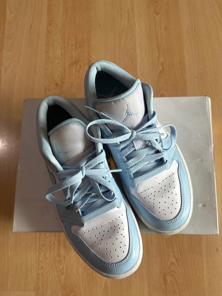 NIKE JORDANS Low Aluminum Ice blue, Women's Fashion, Footwear, Sneakers ...