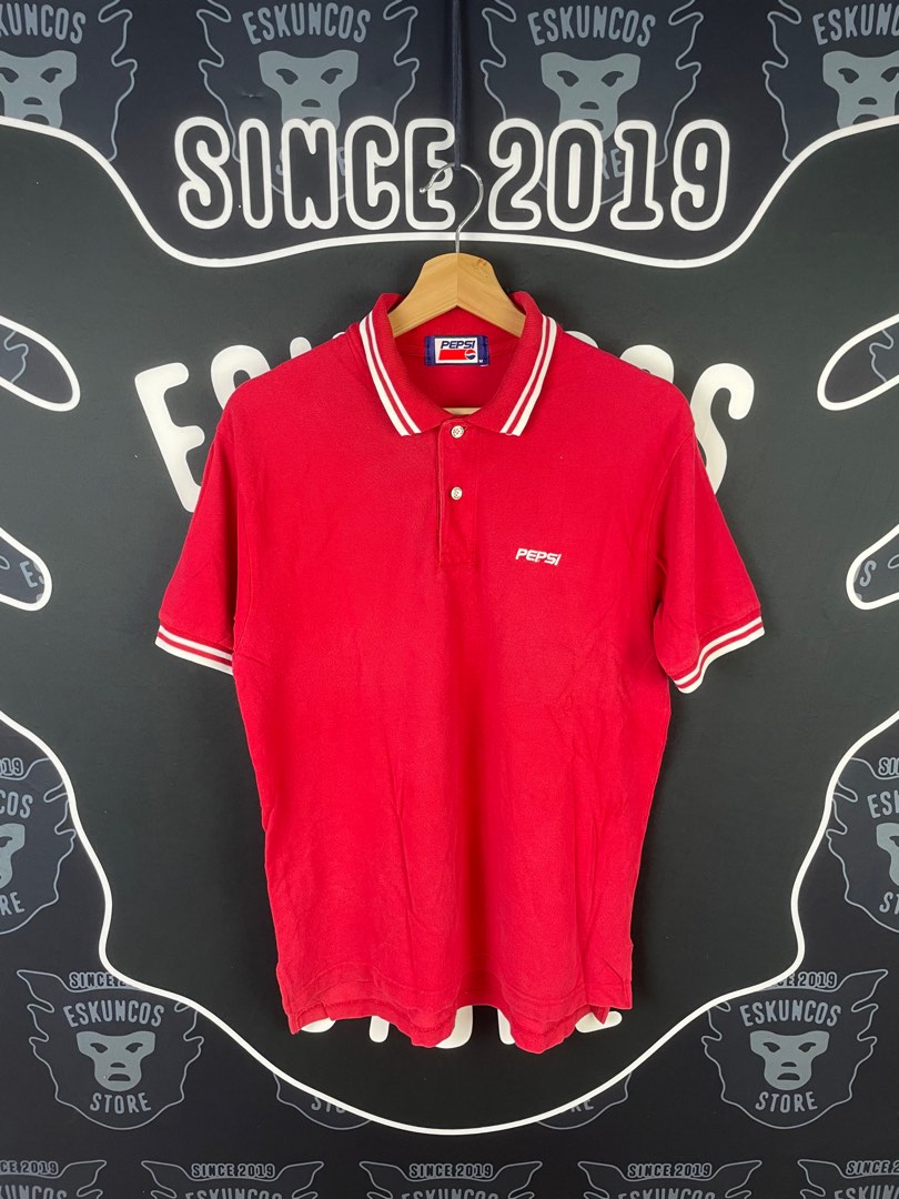 Pepsi Small Logo Twin Taped Polo Tee, Men's Fashion, Tops & Sets ...