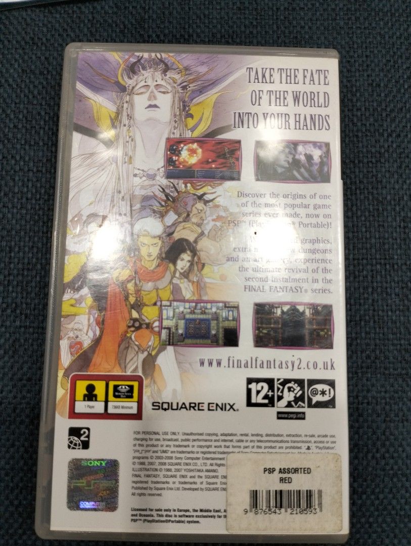 PSP Final Fantasy II, English, Original 2007, Video Gaming, Video Games ...