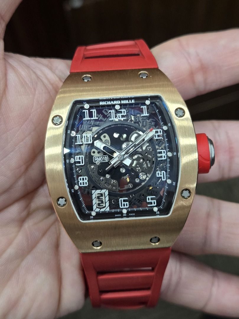 Richard Mille RM010 RG Rose Gold RM 10 010 RM10 Automatic Rubber Strap ...
