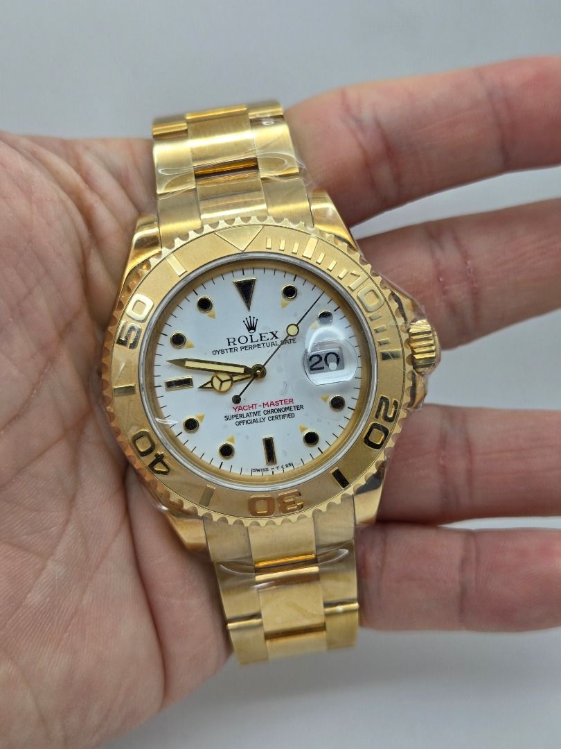 Rolex Yachtmaster 16628 Yellow Gold Onyx Dial YM YG Yacht Master I Full ...