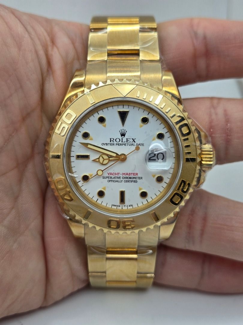 Rolex Yachtmaster 16628 Yellow Gold Onyx Dial YM YG Yacht Master I Full ...