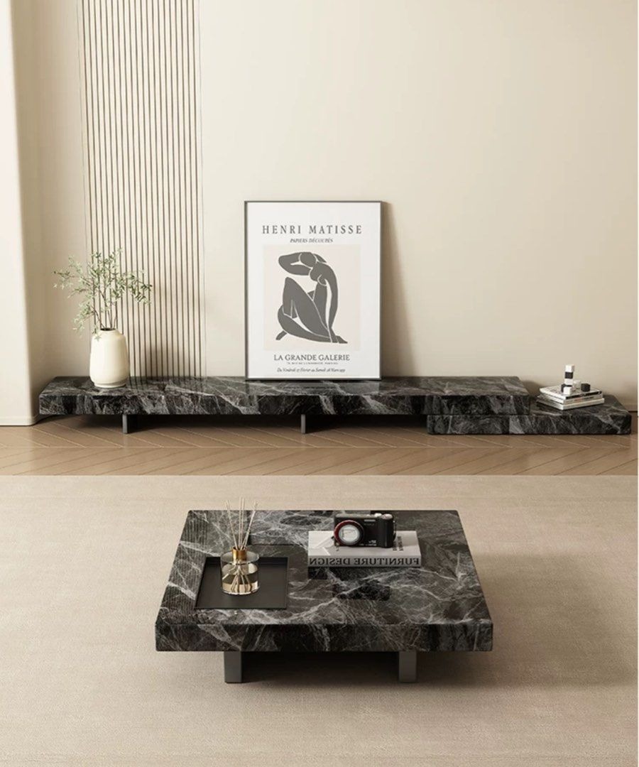SERATI Modern Marble TV Console, Furniture & Home Living, Furniture, TV ...