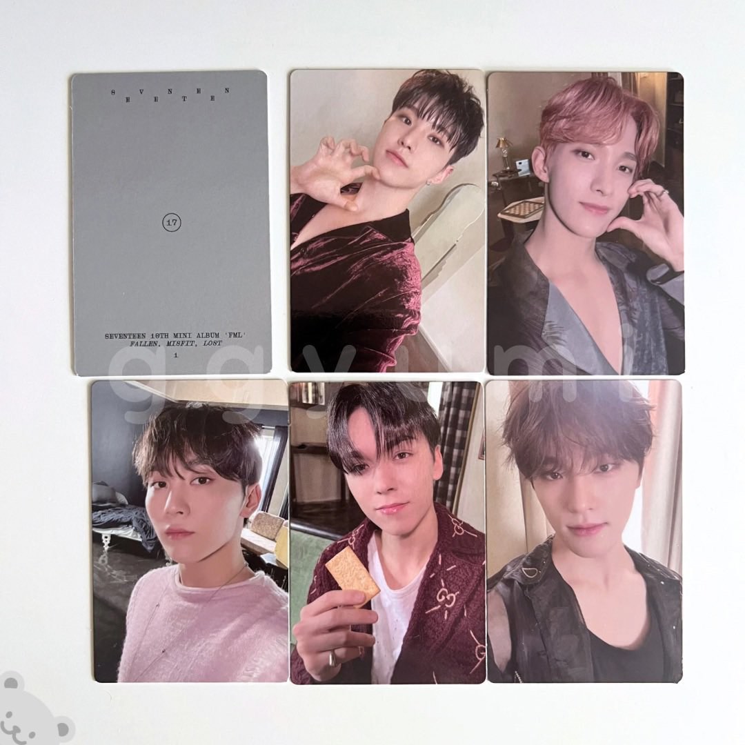 SEVENTEEN FML album - Photocard - Fallen Misfit Lost / Faded Mono Life / Fight for My Life ver ...