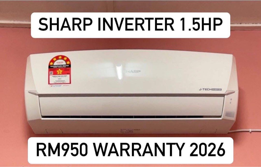 Sharp inverter 1.5HP AIRCOND full set SELFPICKUP GOMBAK, TV & Home ...