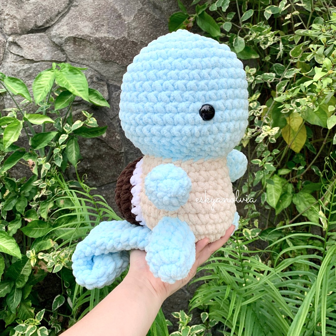 Ultra Jumbo Chonky Derpy Squirtle Handmade Crochet Stuffed Toy Handmade ...