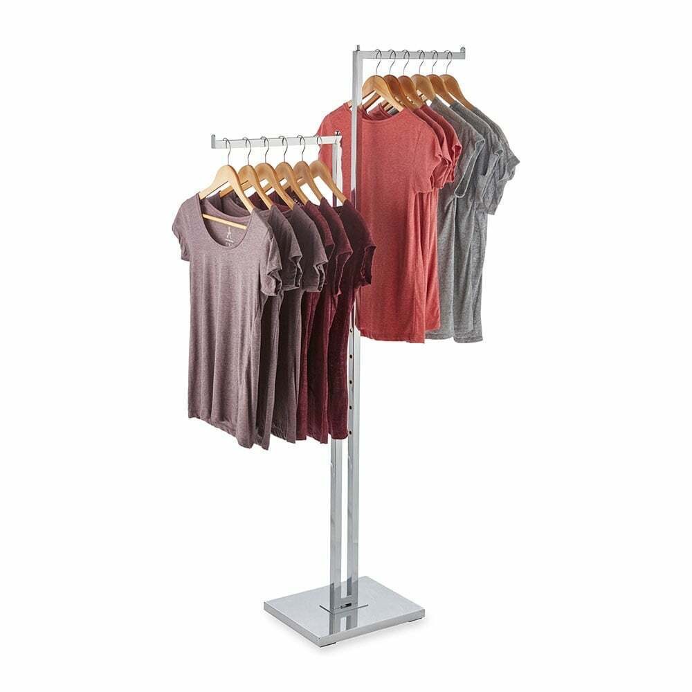 Used Clothes Display Stand for boutique | Chrome Clothes Rails Display ...