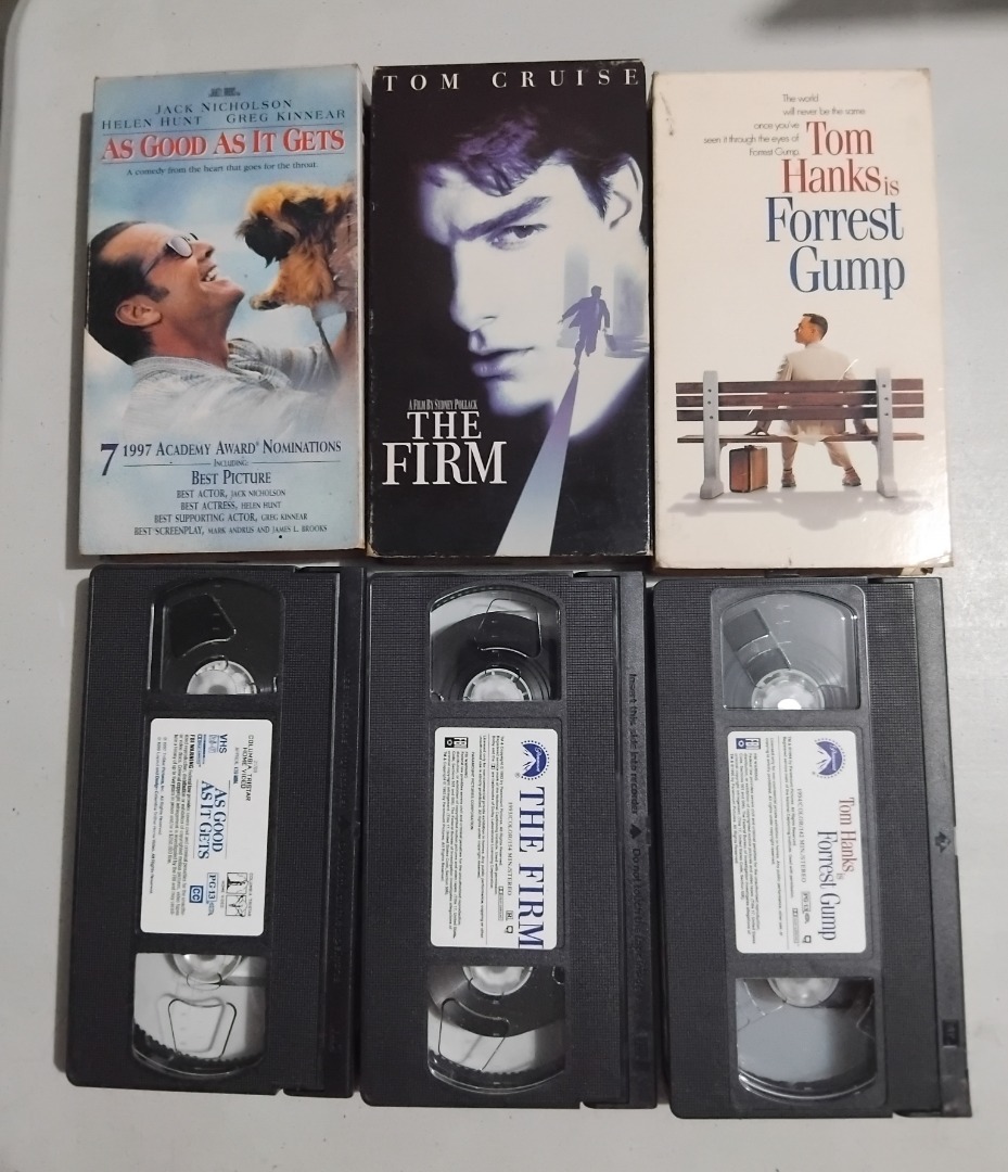 VHS Tapes - Bundle of 3 Movies - As Good As It Gets, The Firm, Forrest ...