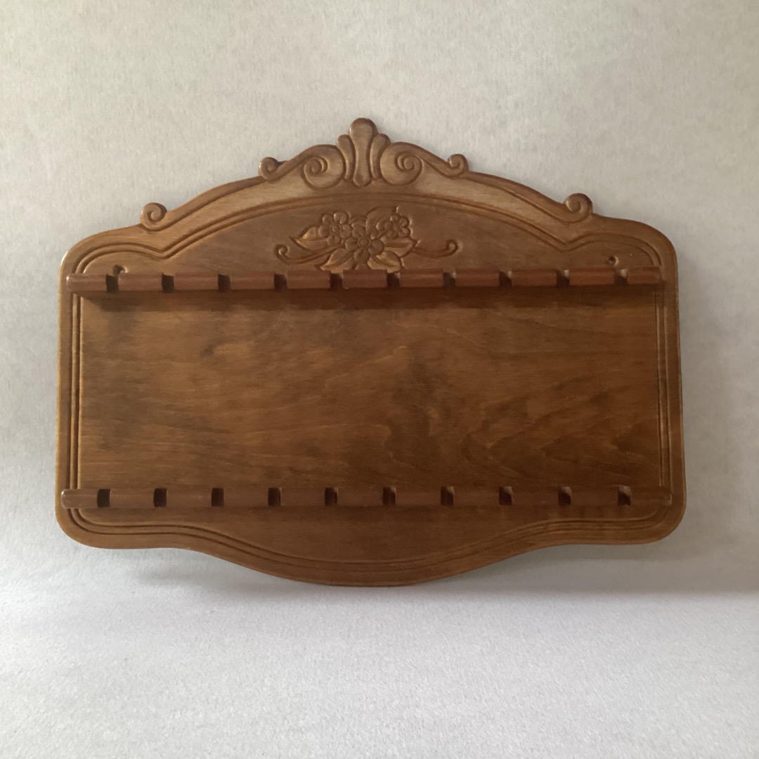 Vintage Wooden T-spoon Rack w/ 10 unpolished teaspoons, Furniture ...