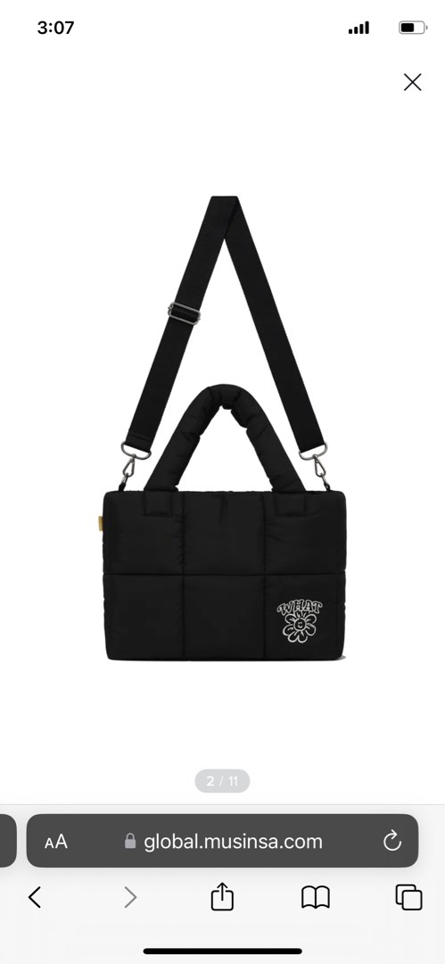 wacky willy what it isnt Flory Big Quilted Medium Padded Bag Black ...