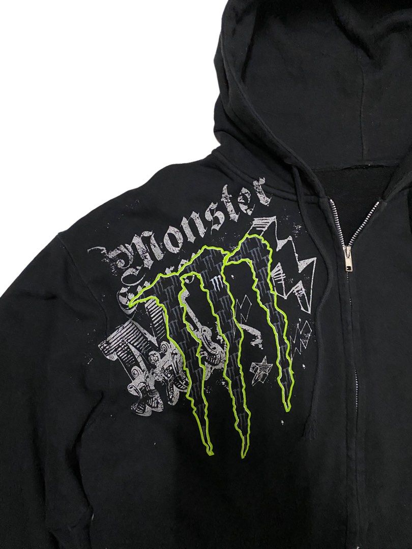 2000s Monster Energy Zip up hoodie Emo Skate Grunge Y2K, Men's Fashion ...