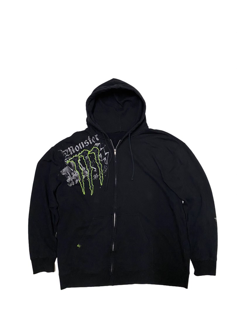 2000s Monster Energy Zip up hoodie Emo Grunge, Men's Fashion, Tops ...