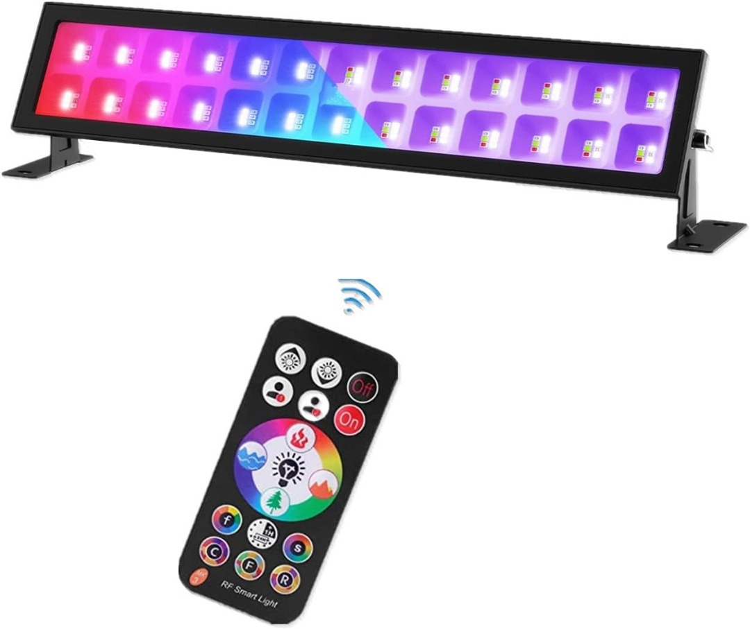 2-in-1 RGB + UV Light, 48W 72LEDs RGB Light UV Black Light Wall Washer ...