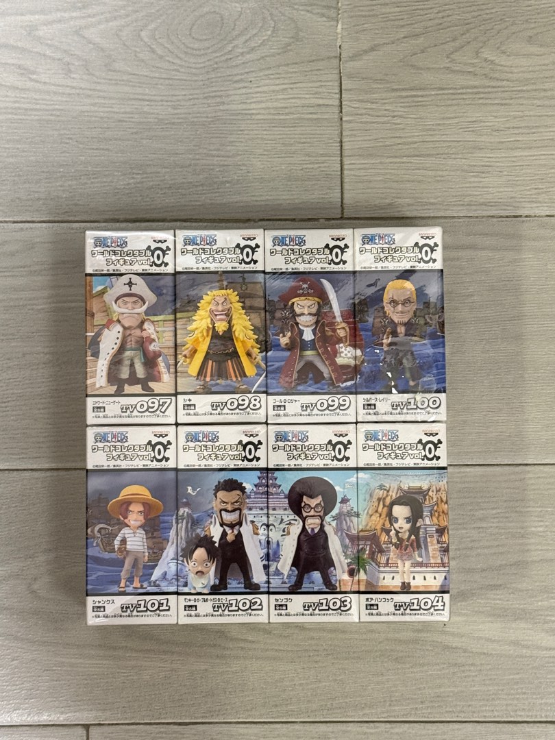 全新 日版 海賊王 one piece WCF Vol 0 TV097 - 104 金獅子 女帝 白鬍子 魯夫卡 普雷利, 興趣及遊戲, 玩具 & 遊戲類 - Carousell