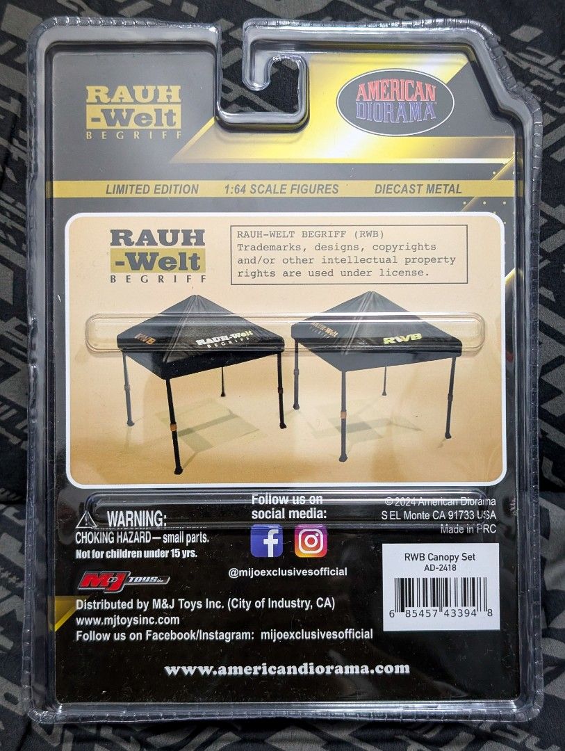 American Diorama RWB Black Canopy Set Limited Edition, Hobbies & Toys ...