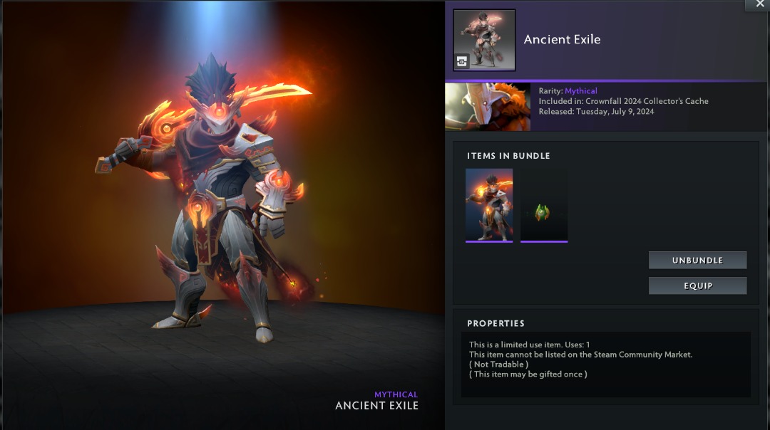 Dota 2 Juggernaut Ancient Exile (Very Rare), Video Gaming, Gaming ...