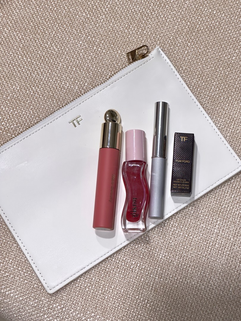 Authentic high-end lipstick lip oil bundle: Rare Beauty, Gisou ...