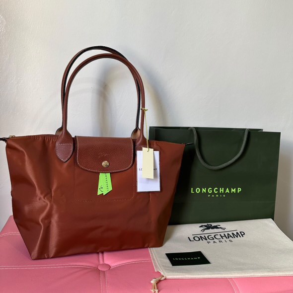 Brandnew & Authentic Longchamp Long Handle Cognac, Luxury, Bags ...