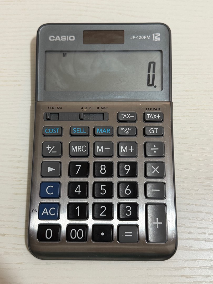 Casio JF-120FM 桌面專業型計算機(12位) Desktop Calculator 辦公室 上班 返工 返學 上學 學校 計數機 , 電腦＆科技, 商務用科技產品 - Carousell