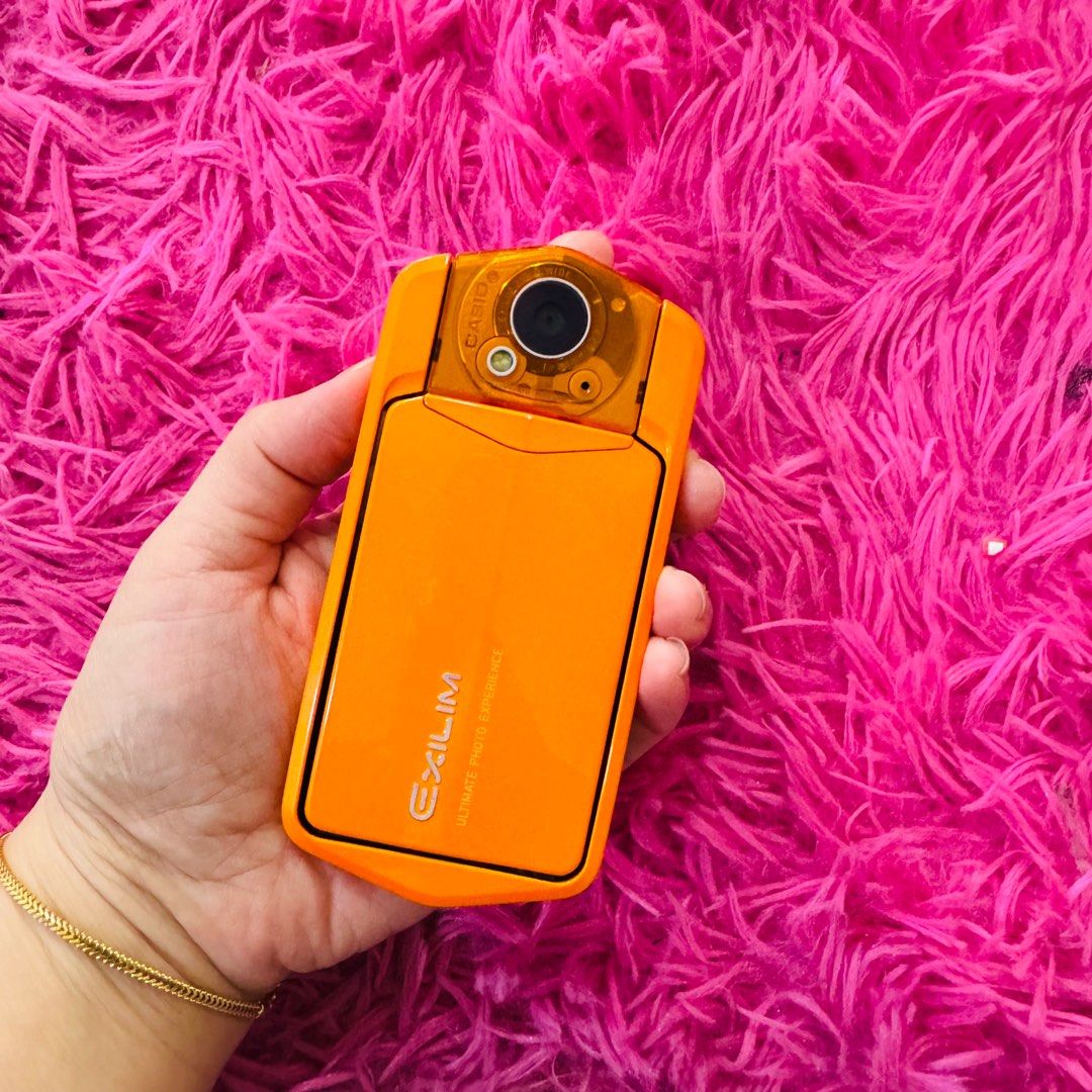 Ccd Casio Exilim Tr200 Orange Color Camera, Photography, Cameras on Carousell