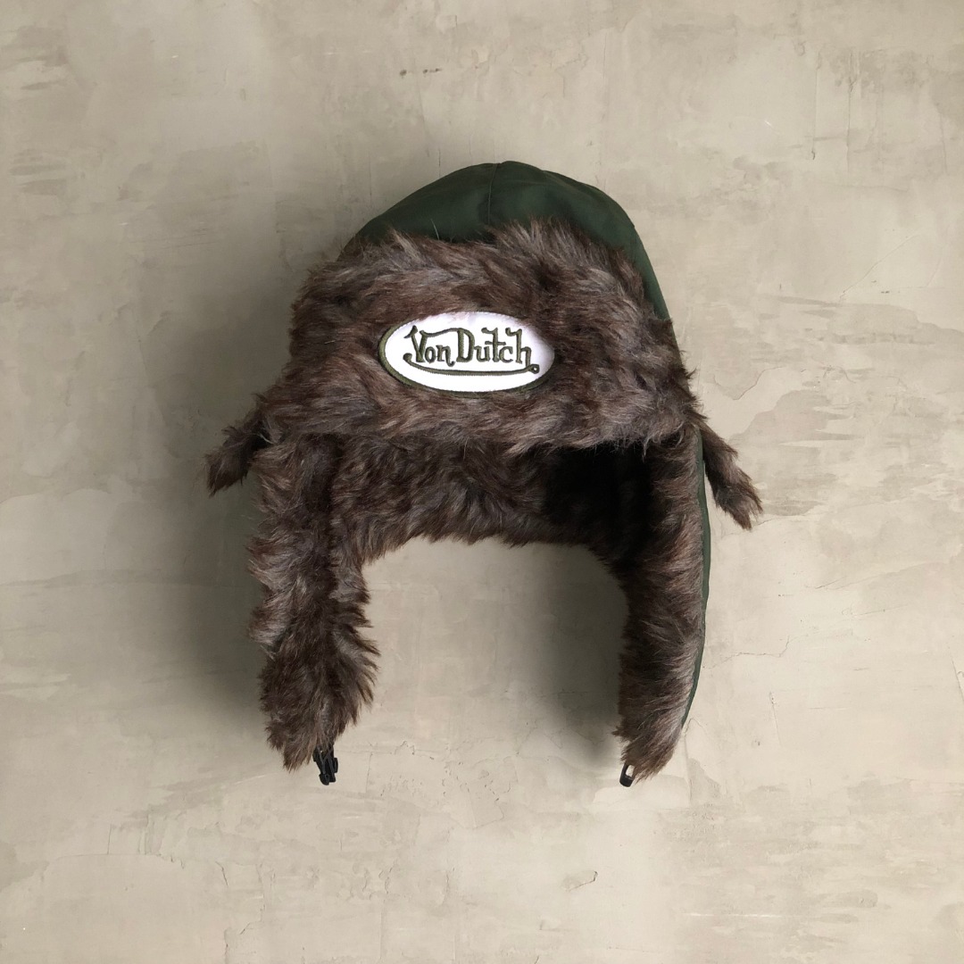 Von Dutch Army Green Trapper Hat, Men's Fashion, Watches & Accessories ...