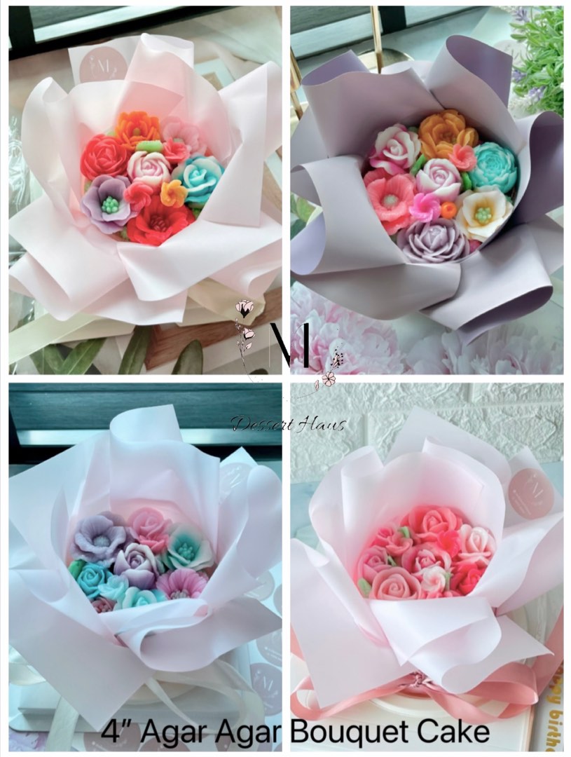 Flower Bouquet Agar Agar Jelly Cake | Bouquet Cake, Food & Drinks ...