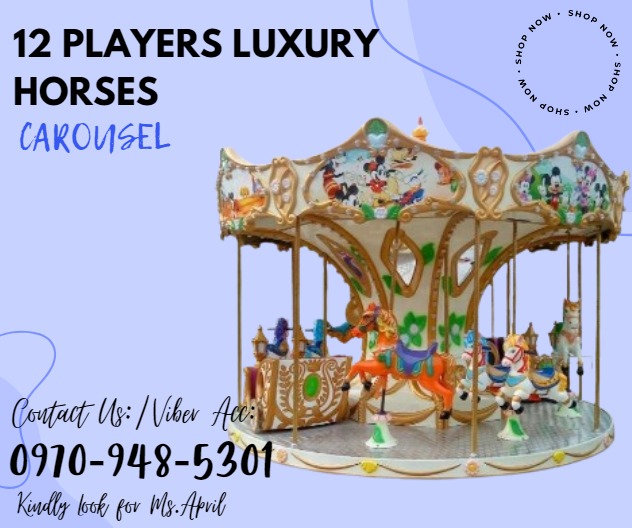 FOR SALE 12 PLAYERS LUXURY HORSES CAROUSEL BRAND NEW, Furniture & Home ...