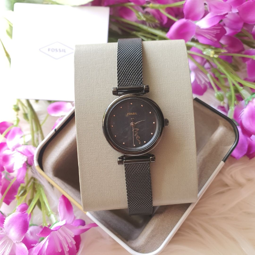 Fossil Ladies Watch - Carlie Mini Three-Hand Quartz Watch with Love ...