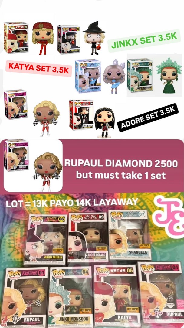 FUNKO POP DRAG QUEENS RUPAUL KATYA JINKX ADORE DELANO SHARON SHANGELA ...