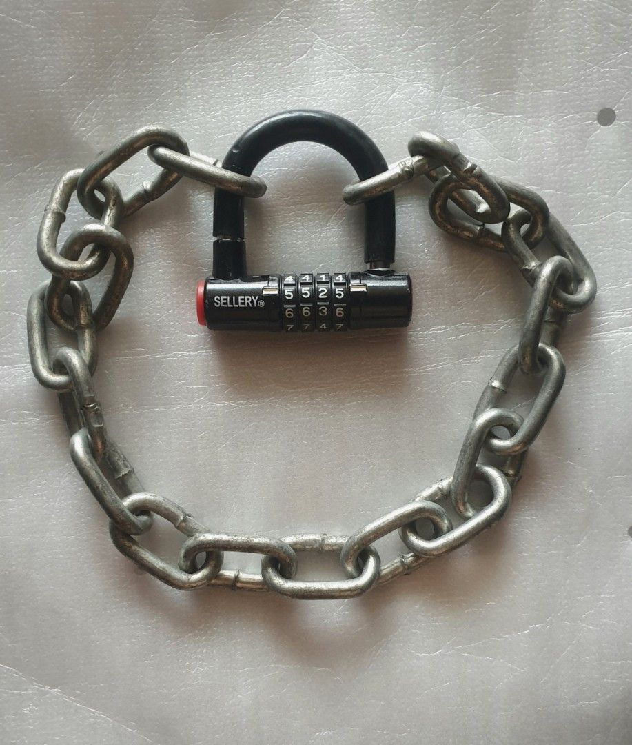 Gembok SELLERY Numerik (Nomor) + Rantai Baja Panjang 70cm. Praktis ...