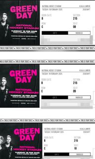 Green Day Concert Kuala Lumpur Ticket (CAT 5) Standing Zone, Tickets ...