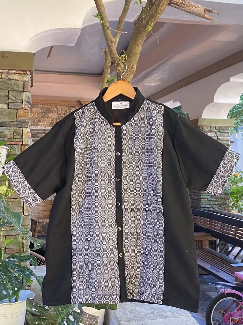 Handwoven Inabel Polo Barong, Men's Fashion, Tops & Sets, Formal Shirts ...