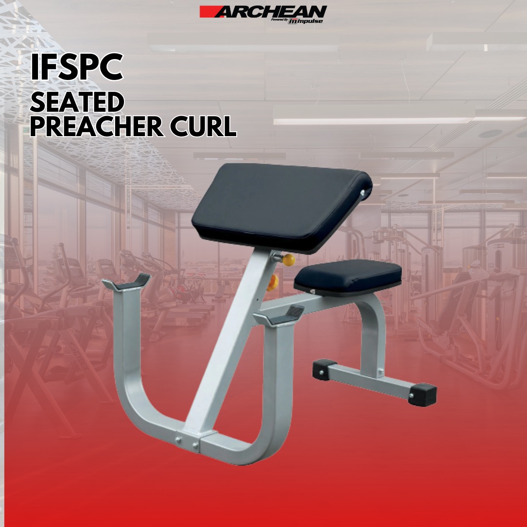 IFSPC Seated Preacher Curl Bench Barbell Biceps Gym Equipment, Sports ...