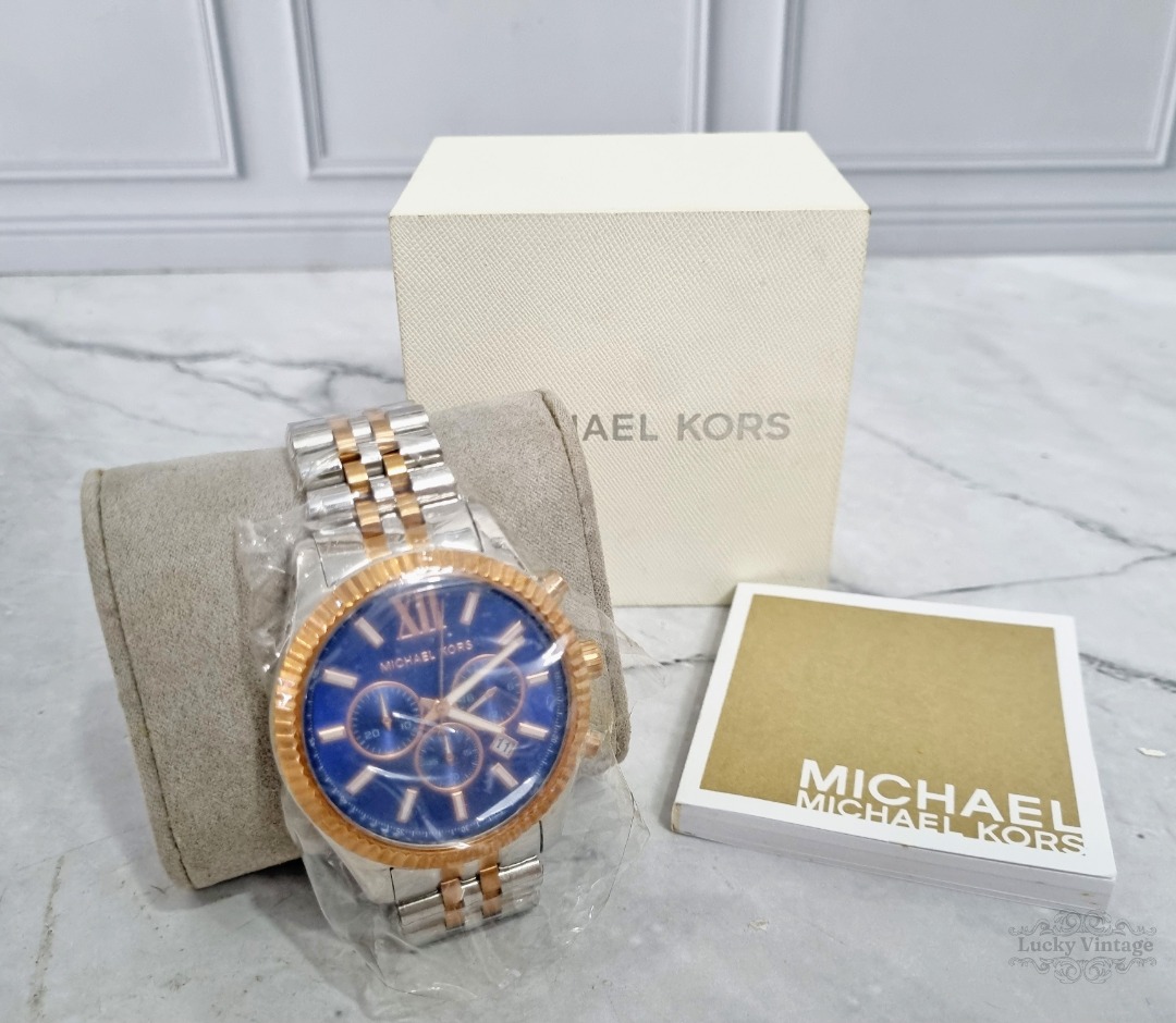 Jam Tangan Michael Kors Lexington Two-tone Chronograph Mewah Sporty ...
