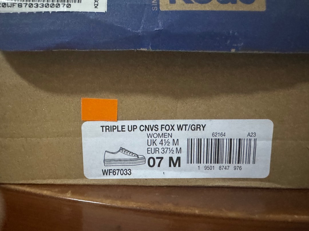 Keds Triple Up Canvas Foxing White/Gray, Women's Fashion, Footwear ...