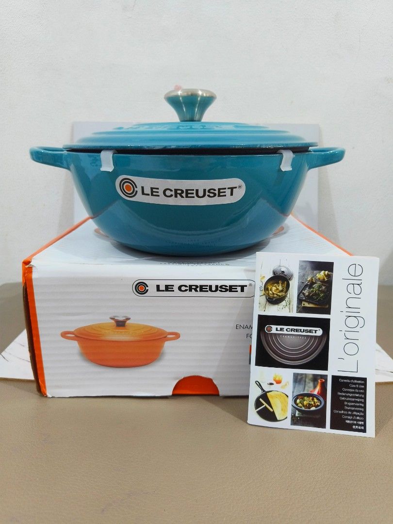 Le Creuset Cast Iron Signature Marmite 26 cm Caribbean Colour, Made in ...