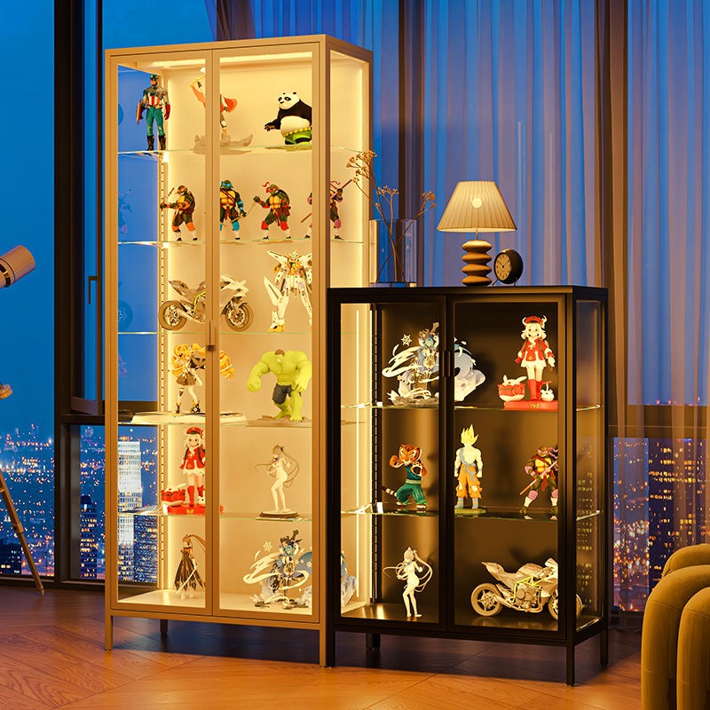 [Free delivery & Customizable] Luxurious Tempered Glass Display Cabinet, Shelf, LED Light Glass ...