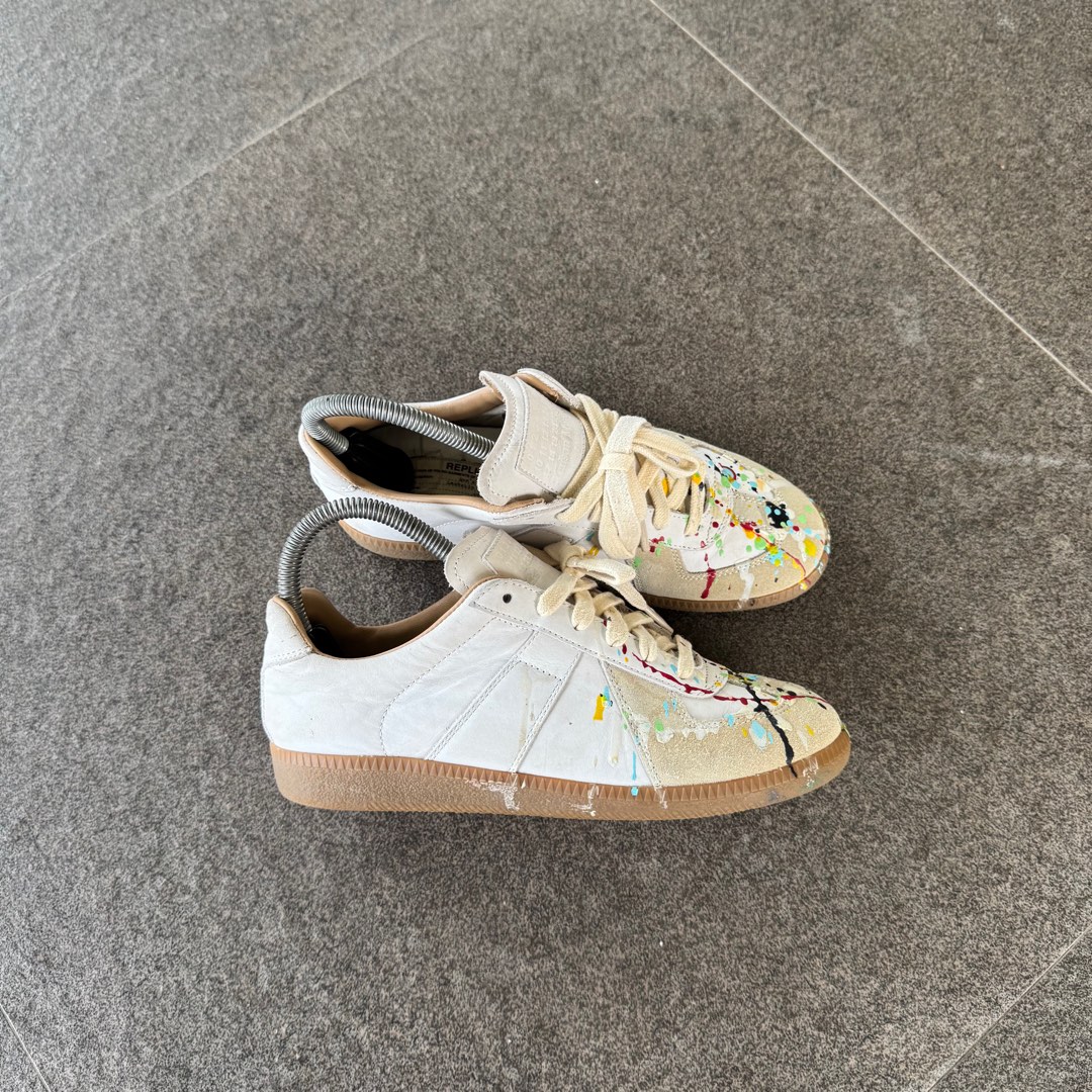 Maison Margiela GATs paint splatter, Women's Fashion, Footwear ...
