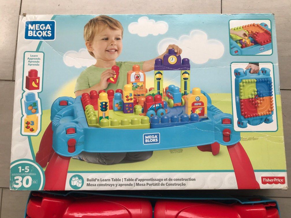 Mega Bloks Build n Learn Table Fisher Price Mattel + WM Free Shipping ...