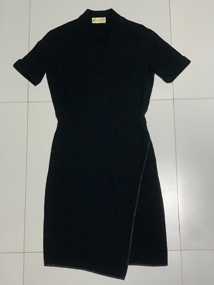 M.M. LaFleur The Troy 2.0 Dress Black Faxu-Wrap Career Office Work ...