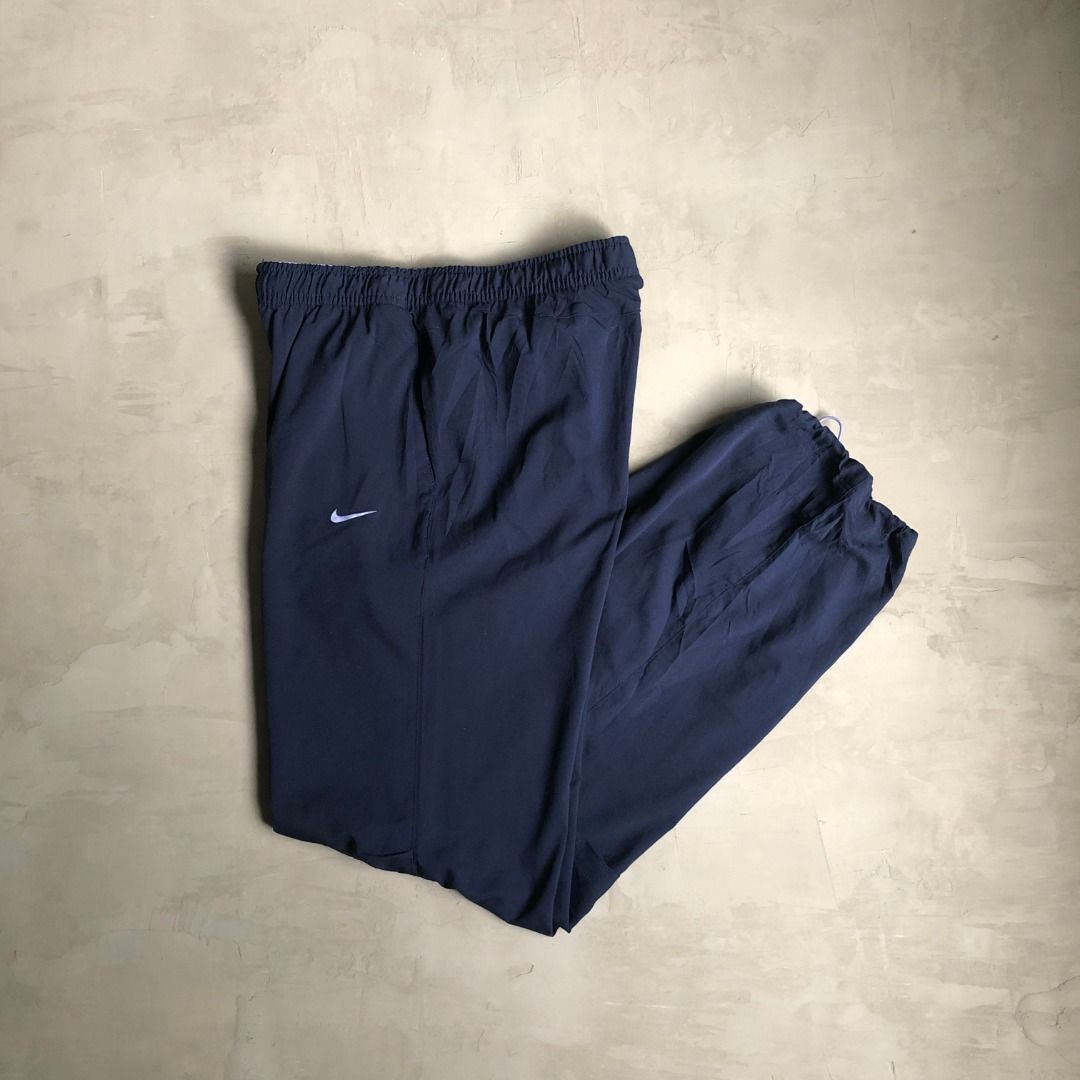 Nike Check Dri-Fit Navy Blue Track Pants on Carousell