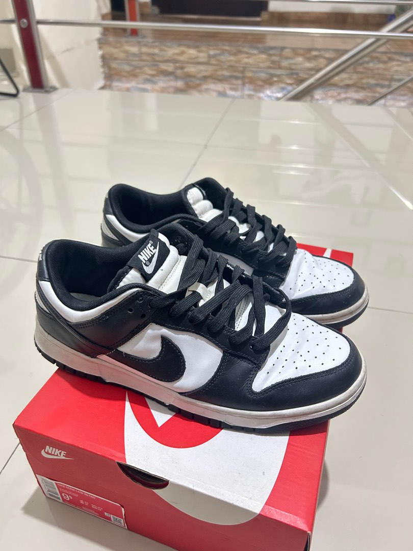 NIKE DUNK LOW RETRO PANDA ORIGINAL, Fesyen Pria, Sepatu , Sneakers di ...