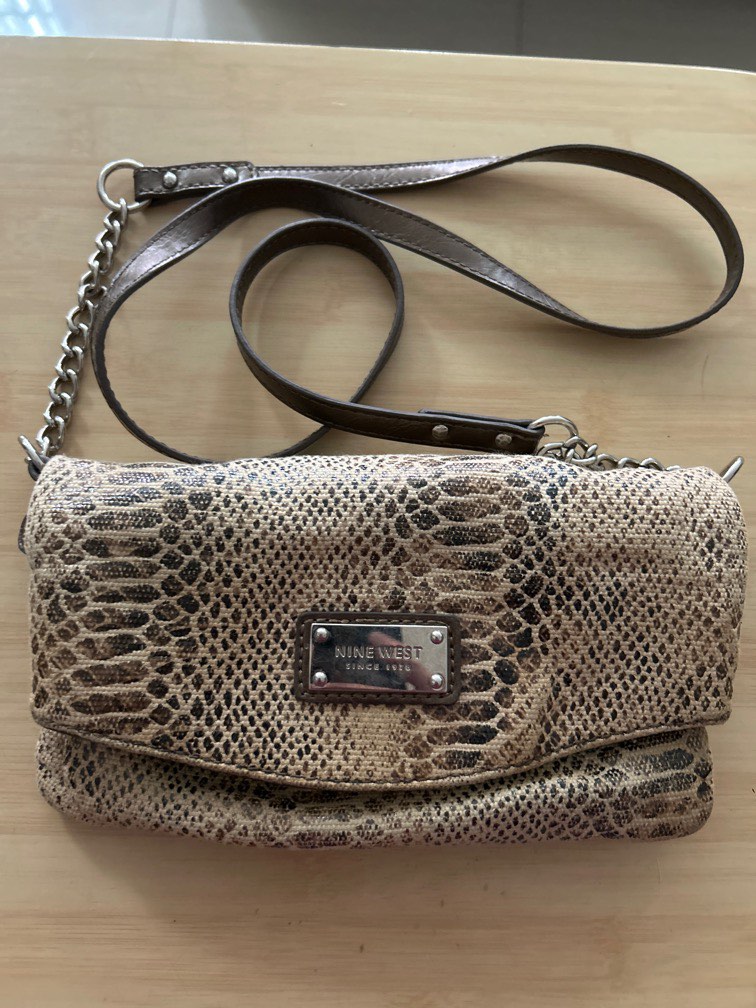 Nine West Faux Snakeskin Sling Bag, Women's Fashion, Bags & Wallets ...