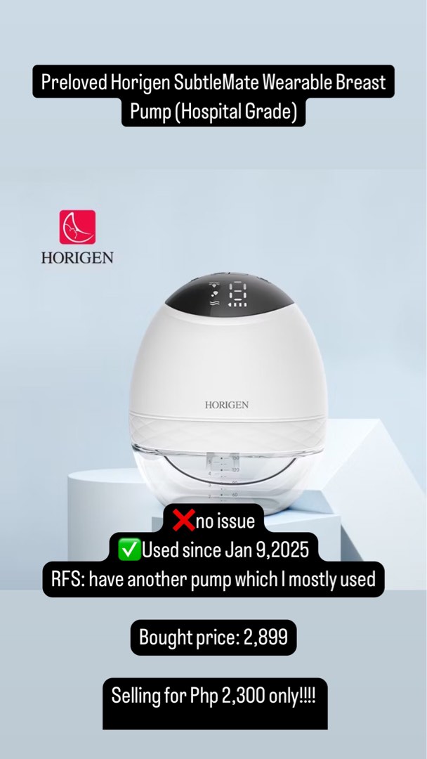 Preloved Horigen SubtleMate Wearable Breast Pump (Hospital Grade ...