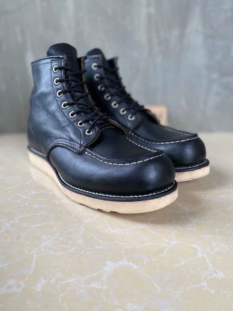 Red Wing 9075 Moc Toe Black Size: 9D, Men's Fashion, Footwear, Boots on ...