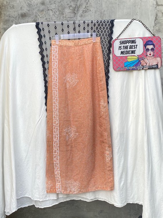 Rok vintage Long skirt motif CANTIK BANGET antik tradisional peach ...